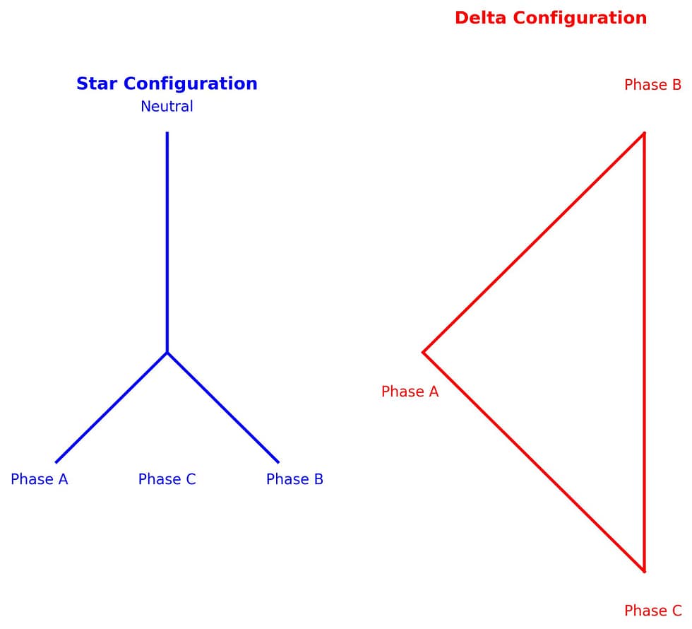 3 Phase Configurations - Pentagon Instruments Ltd Knowledge Base